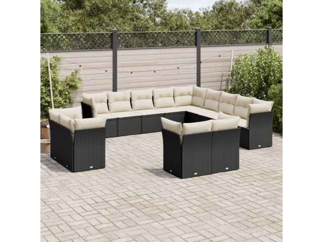 Click here for vidaXL Garden Sofa Set Black  Cream White prices