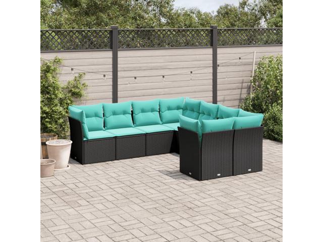 Click here for vidaXL Garden Sofa Set Black  Blue prices