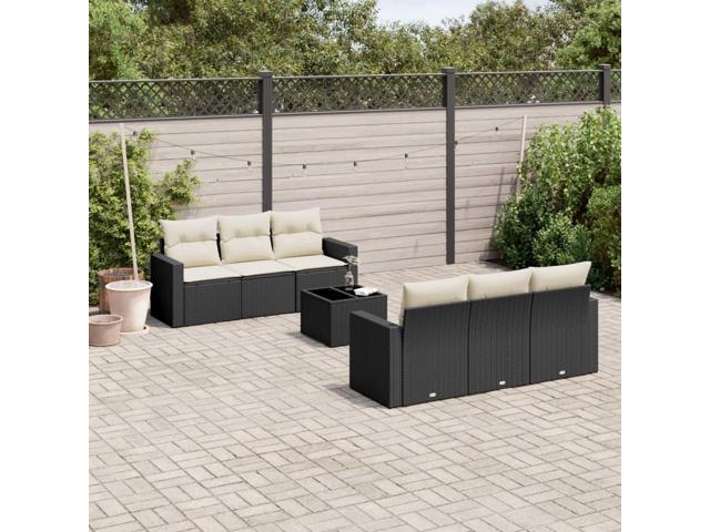 Click here for vidaXL Garden Sofa Set Black  Cream White prices