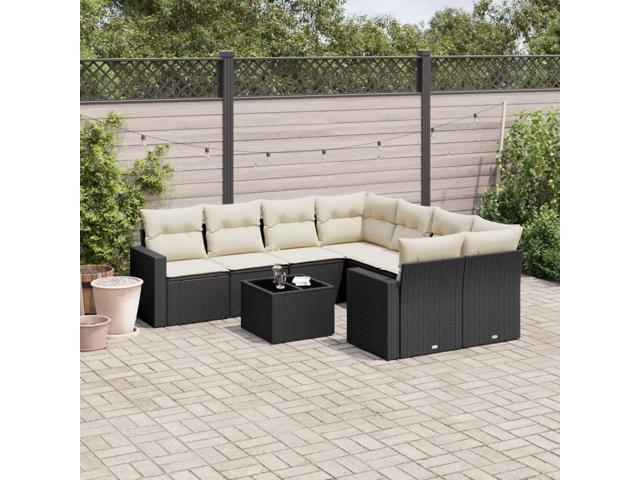 Click here for vidaXL Garden Sofa Set Black  Cream prices