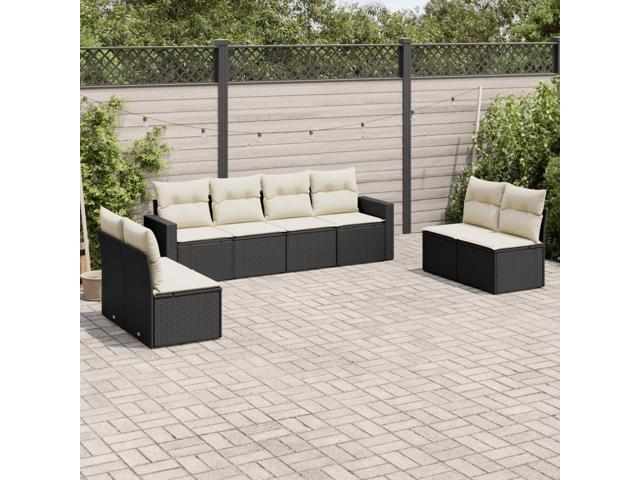 Click here for vidaXL Garden Sofa Set Black  Cream White prices