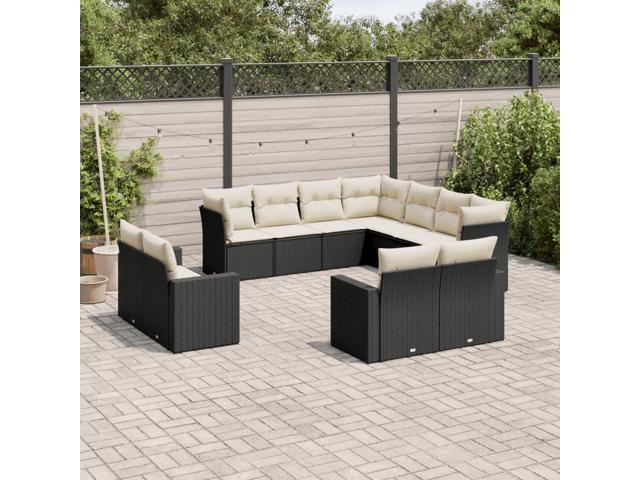 Click here for vidaXL Garden Sofa Set Black and Cream prices