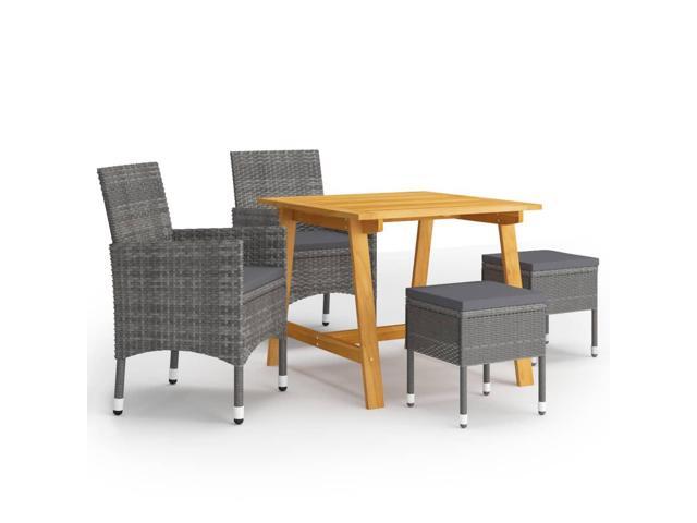 Click here for vidaXL Dining Set Grey Solid Acacia wood  PE ratta... prices