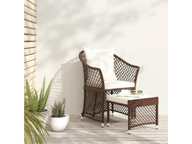 Click here for vidaXL Patio Lounge Set Set of 2 Brown and white P... prices