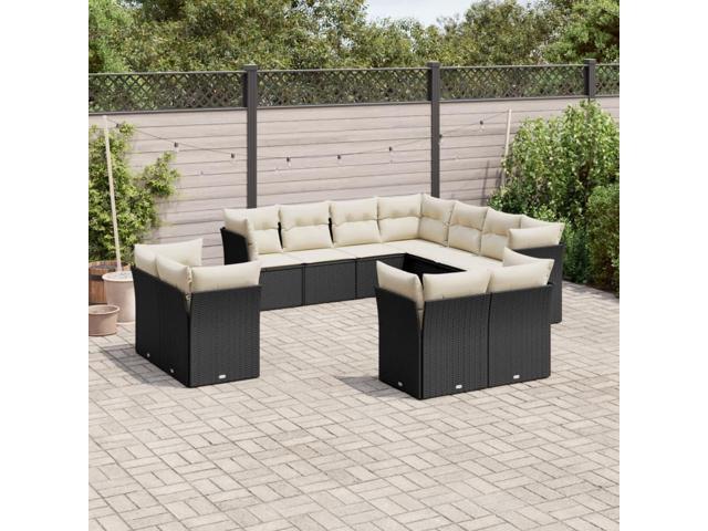 Click here for vidaXL Garden Sofa Set Black  Cream white prices