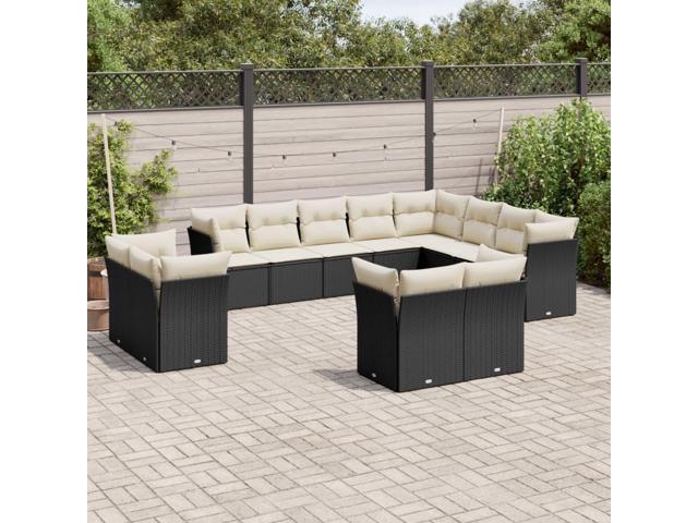Click here for vidaXL Garden Sofa Set Black  Cream White prices