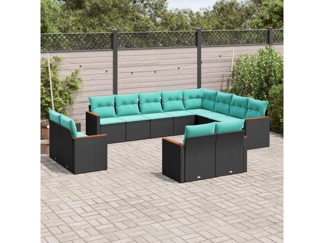 Click here for vidaXL Patio Sofa Set Black PE Rattan 12 Piece Set prices