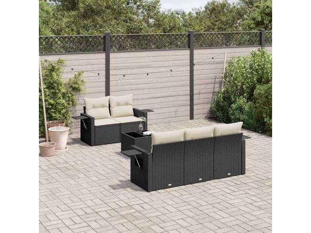Click here for vidaXL Garden Sofa Set Black and Cream White prices