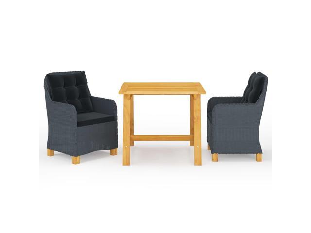 Click here for vidaXL Patio Dining Set 3 Piece Dark Gray Garden S... prices