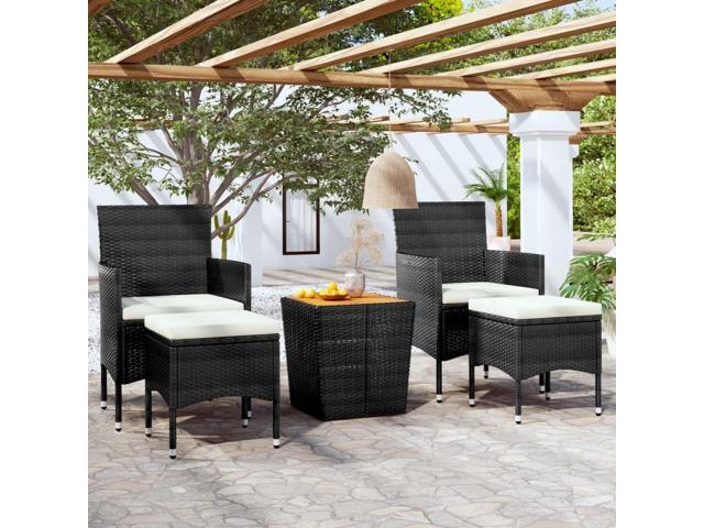 Click here for vidaXL Garden Bistro Set Black  Cream white prices