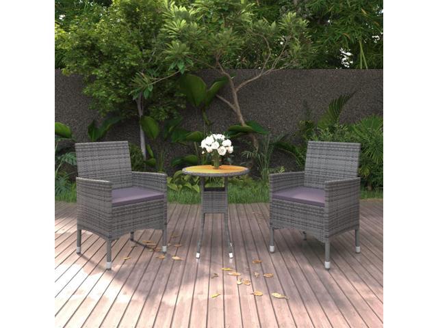 Click here for vidaXL Garden Dining Set Grey Poly rattan Medium D... prices