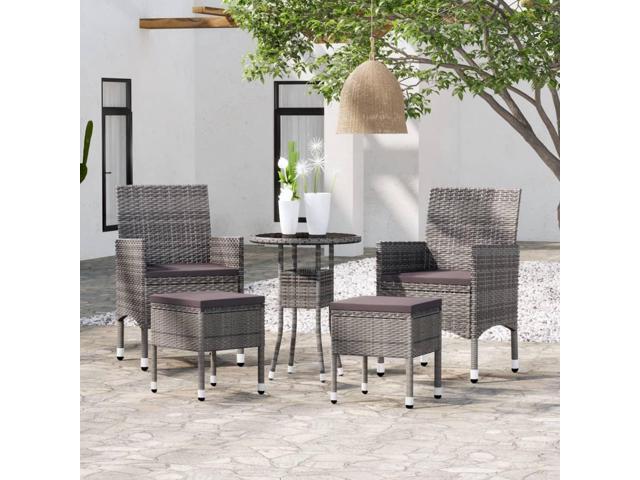 Click here for vidaXL Garden Lounge Set Grey Poly Rattan Medium D... prices
