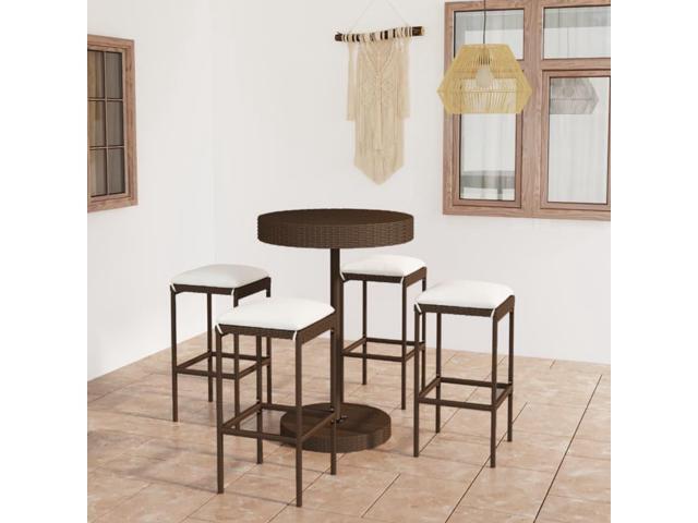Click here for vidaXL Garden Bar Set Brown PE rattan  powder-coat... prices