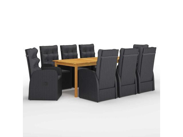 Click here for vidaXL Dining Set Black Solid Acacia Wood Large Ad... prices