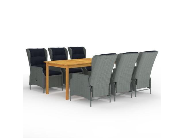 Click here for vidaXL Dining Set Light Grey  Black (Cushions) prices