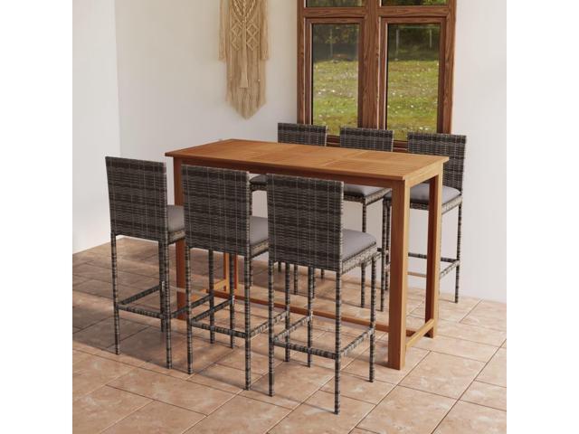 Click here for vidaXL Garden Bar Set Grey Solid acacia wood 7 Pie... prices