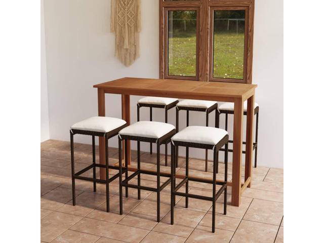 Click here for vidaXL Garden Bar Set Brown  Cream Solid acacia wo... prices
