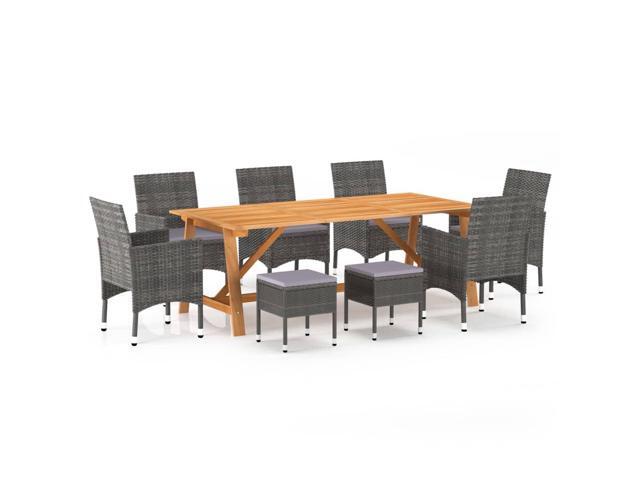 Click here for vidaXL Dining Set Grey Acacia wood Large Ergonomic... prices