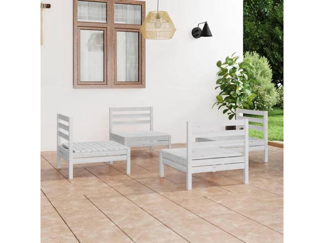 Click here for vidaXL Garden Lounge Set White Solid Pinewood 4-pi... prices