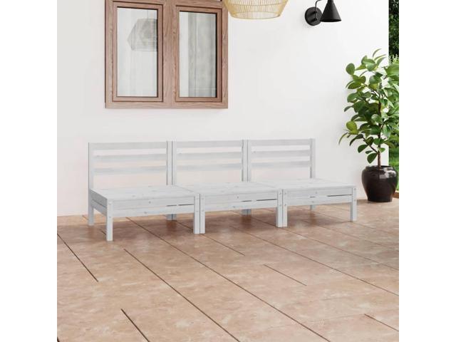 Click here for vidaXL Garden Lounge Set White Solid pinewood Medi... prices