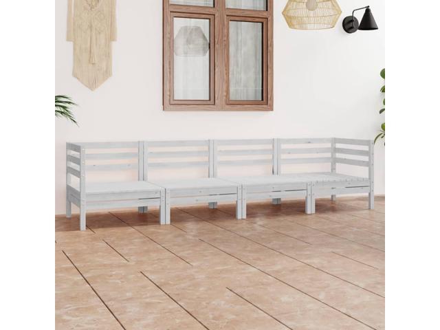 Click here for vidaXL Garden Lounge Set White Solid pine wood Med... prices