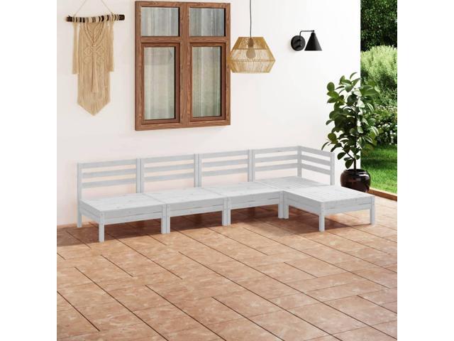 Click here for vidaXL Garden Lounge Set White Solid Pinewood 5 Pi... prices