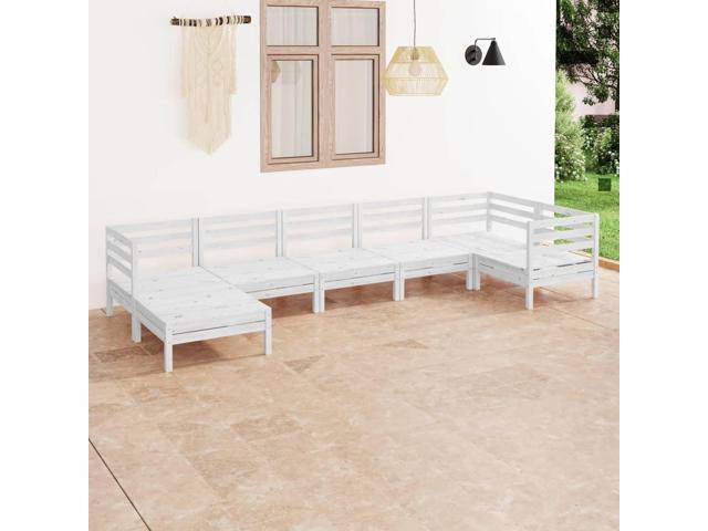 Click here for vidaXL Garden Lounge Set White Solid pinewood 7 Pi... prices