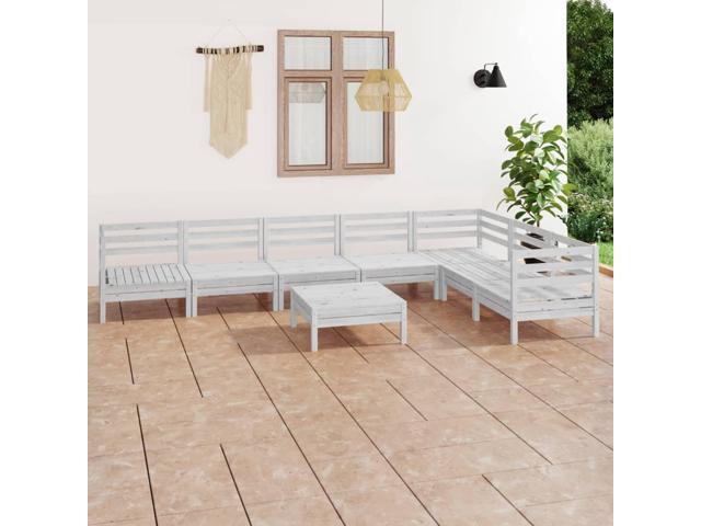 Click here for vidaXL Garden Lounge Set White Solid pine wood Med... prices