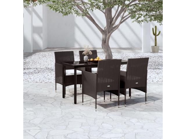 Click here for vidaXL Garden Dining Set Black PE Rattan Sturdy Ga... prices