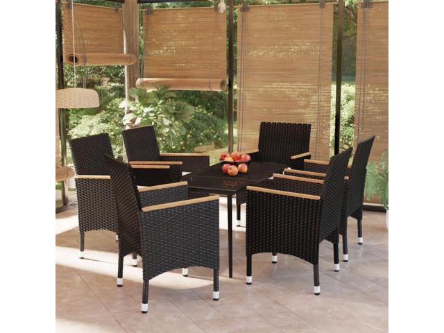 Click here for vidaXL Garden Dining Set Black prices
