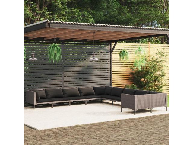 Click here for vidaXL Garden Lounge Set Dark grey  Black prices