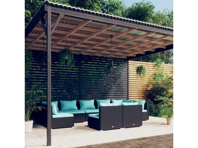 Click here for vidaXL Garden Lounge Set Black  Water Blue prices