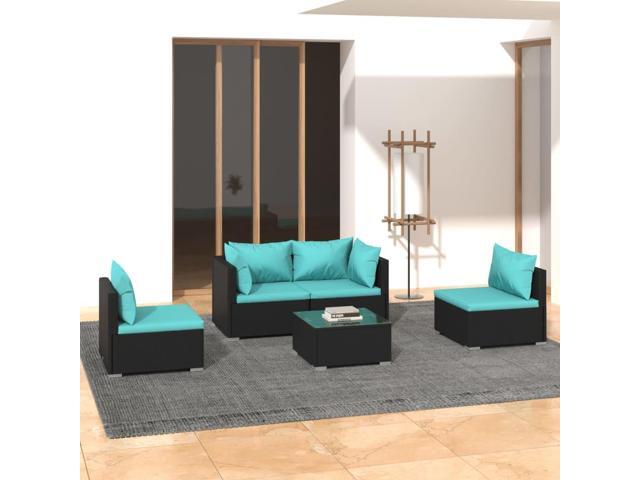 Click here for vidaXL Garden Lounge Set Black PE Rattan Modular G... prices