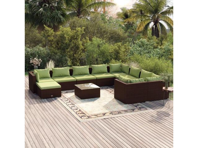 Click here for vidaXL Garden Lounge Set Poly rattan: Brown  Cushi... prices