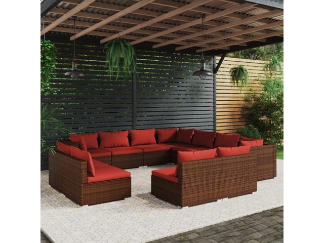 Click here for vidaXL Garden Lounge Set Brown PE Rattan  Powder-C... prices
