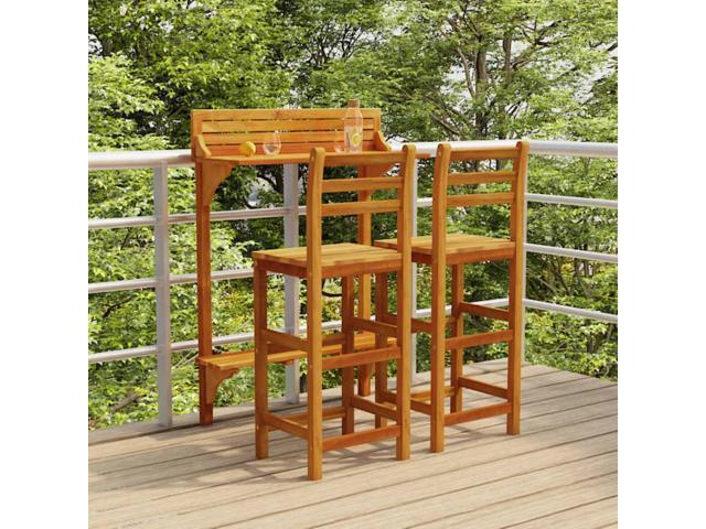 Click here for vidaXL Balcony Bar Set Brown Solid Acacia Wood Med... prices