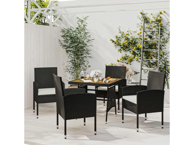 Click here for vidaXL Outdoor Dining Set Black PE Rattan  Steel... prices