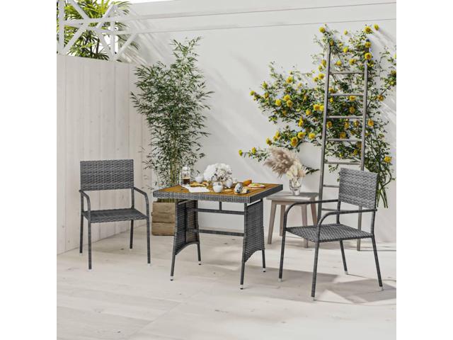 Click here for vidaXL Outdoor Dining Set Grey PE rattan  steel  s... prices