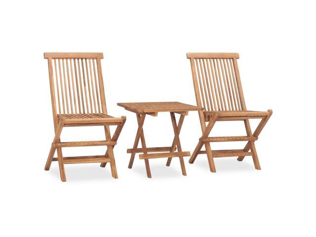 Click here for 3 Piece Folding Patio Dining Set Solid Teak Wood -... prices