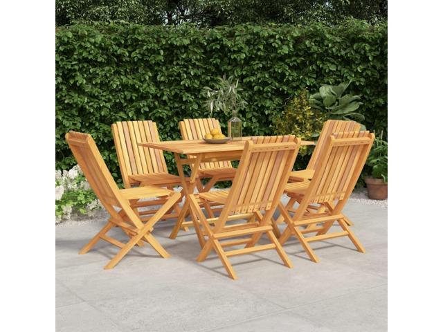 Click here for vidaXL Garden Dining Set Teak Solid teak wood Fold... prices