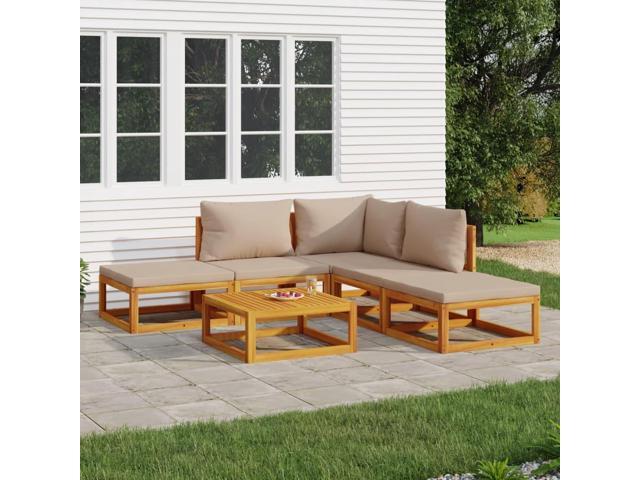 Click here for vidaXL Garden Lounge Set Taupe Solid Acacia wood... prices