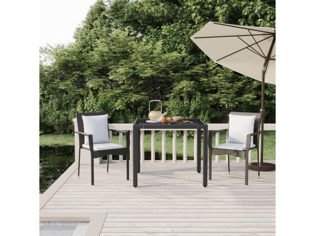 Click here for vidaXL Garden Dining Set Black and Cream White prices