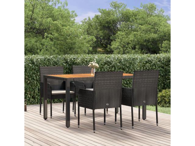 Click here for vidaXL Garden Dining Set Black prices