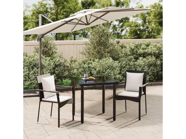 Click here for vidaXL Garden Dining Set Black  Cream white prices