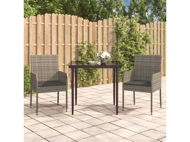 Click here for vidaXL Garden Dining Set Black and Grey prices