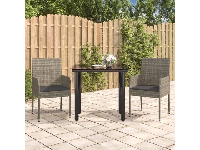 Click here for vidaXL Garden Dining Set Black and Grey prices