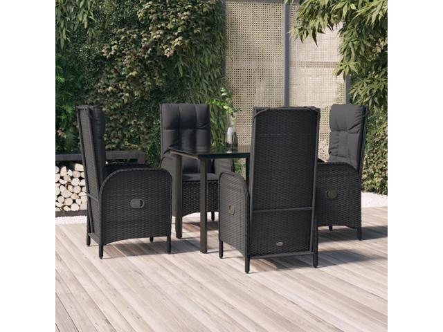 Click here for vidaXL Patio Dining Set Black PE Rattan Medium Adj... prices