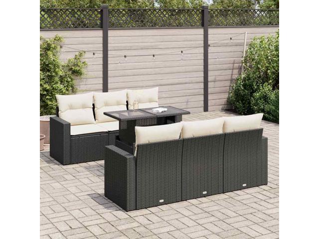 Click here for vidaXL Garden Sofa Set Black  Cream White prices