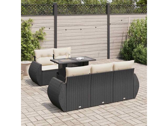 Click here for vidaXL Garden Sofa Set Black and Cream White prices