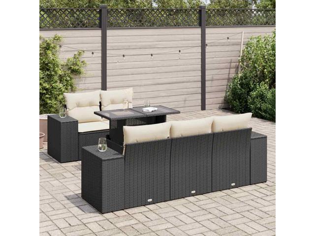 Click here for vidaXL Garden Sofa Set Black  Cream white prices
